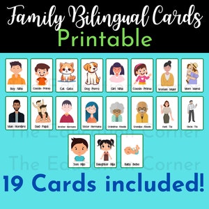 Bilingual Flashcards for Family | Flashcards Bilingües Para La Familia ...