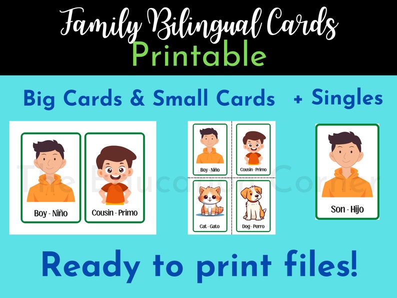 Bilingual Flashcards for Family | Flashcards Bilingües Para La Familia ...