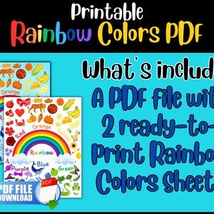 Printable Rainbow Colors PDF, Color Learning Printable, Instant Digital ...