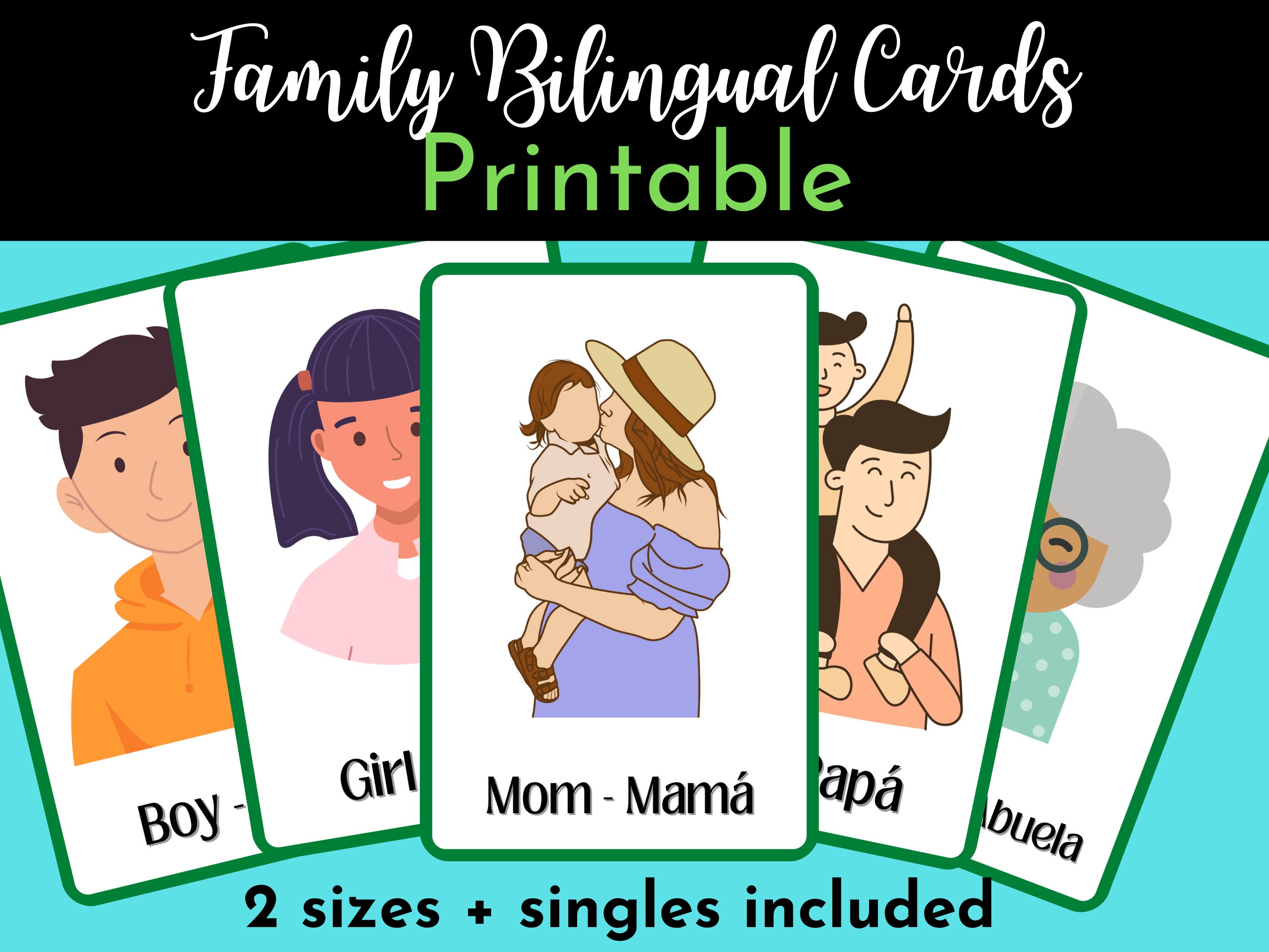 Bilingual Flashcards for Family | Flashcards Bilingües Para La Familia ...