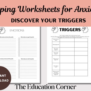 Anxiety Worksheets | Mental Health Worksheets | PDF Printable | Instant ...