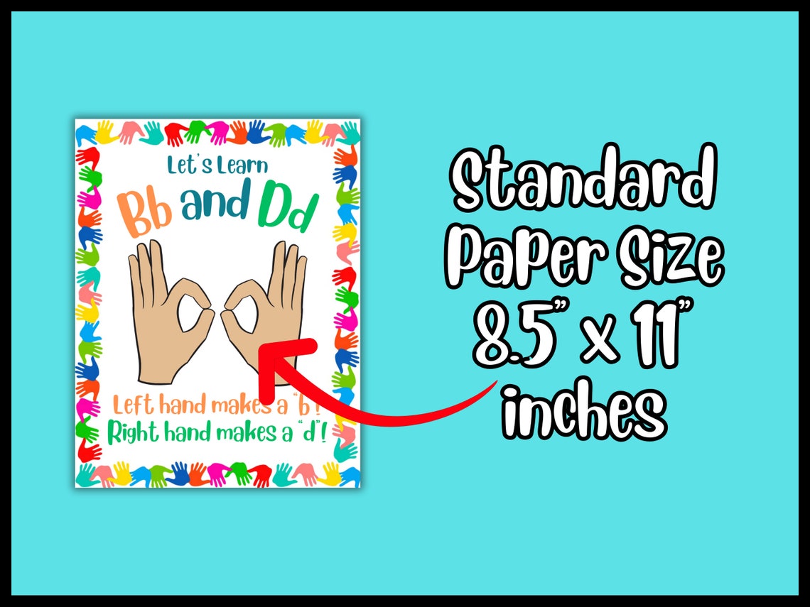 Bb and Dd Printable Anchor Chart for Preschool, Elementary, Homeschool ...