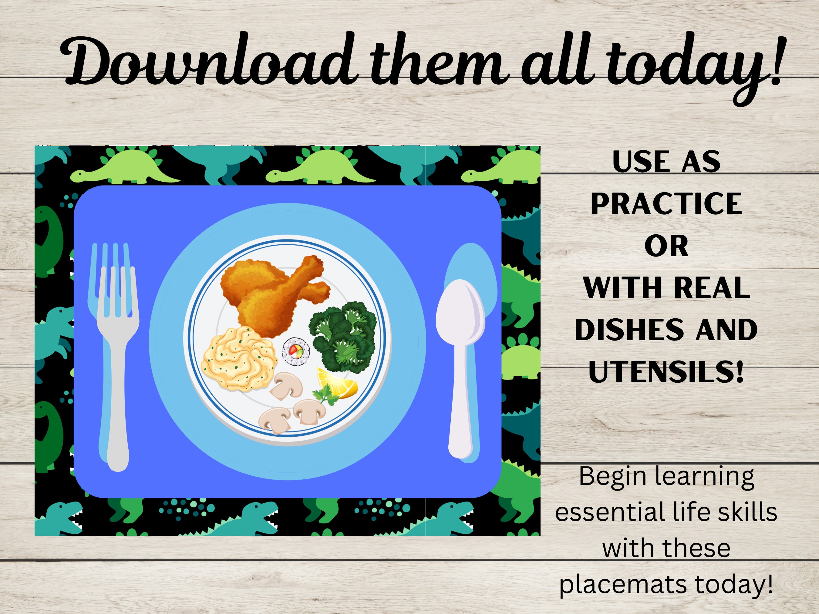 Montessori Table Place Setting Mats for Learning | Life, Eating, and ...