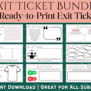 Exit Ticket Bundle | 35 Ready-to-print Exit Tickets for Middle and High ...