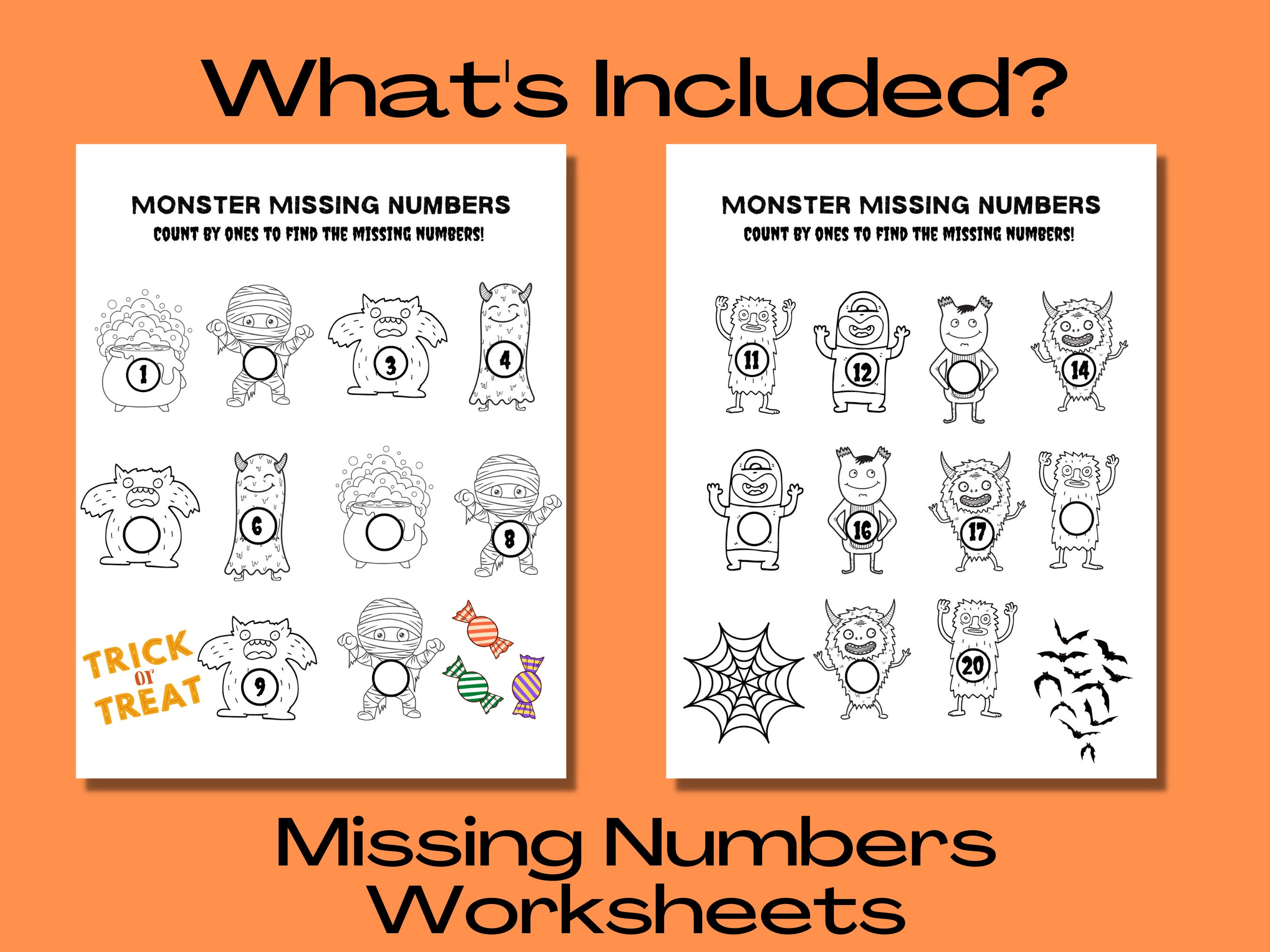50 Printable Halloween Preschool & Kindergarten Activities Bundle ...