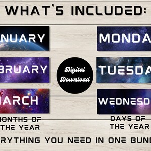 Space and Galaxy-themed Early Learning Pack | Alphabet, Numbers, Days ...