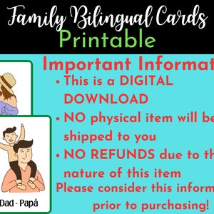 Bilingual Flashcards for Family | Flashcards Bilingües Para La Familia ...