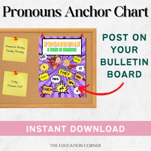 Printable Pronouns Anchor Chart | Print and Digital, Pronouns in ...