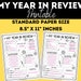 My Year in Review Printable | New Years Worksheet | Printable Activity ...