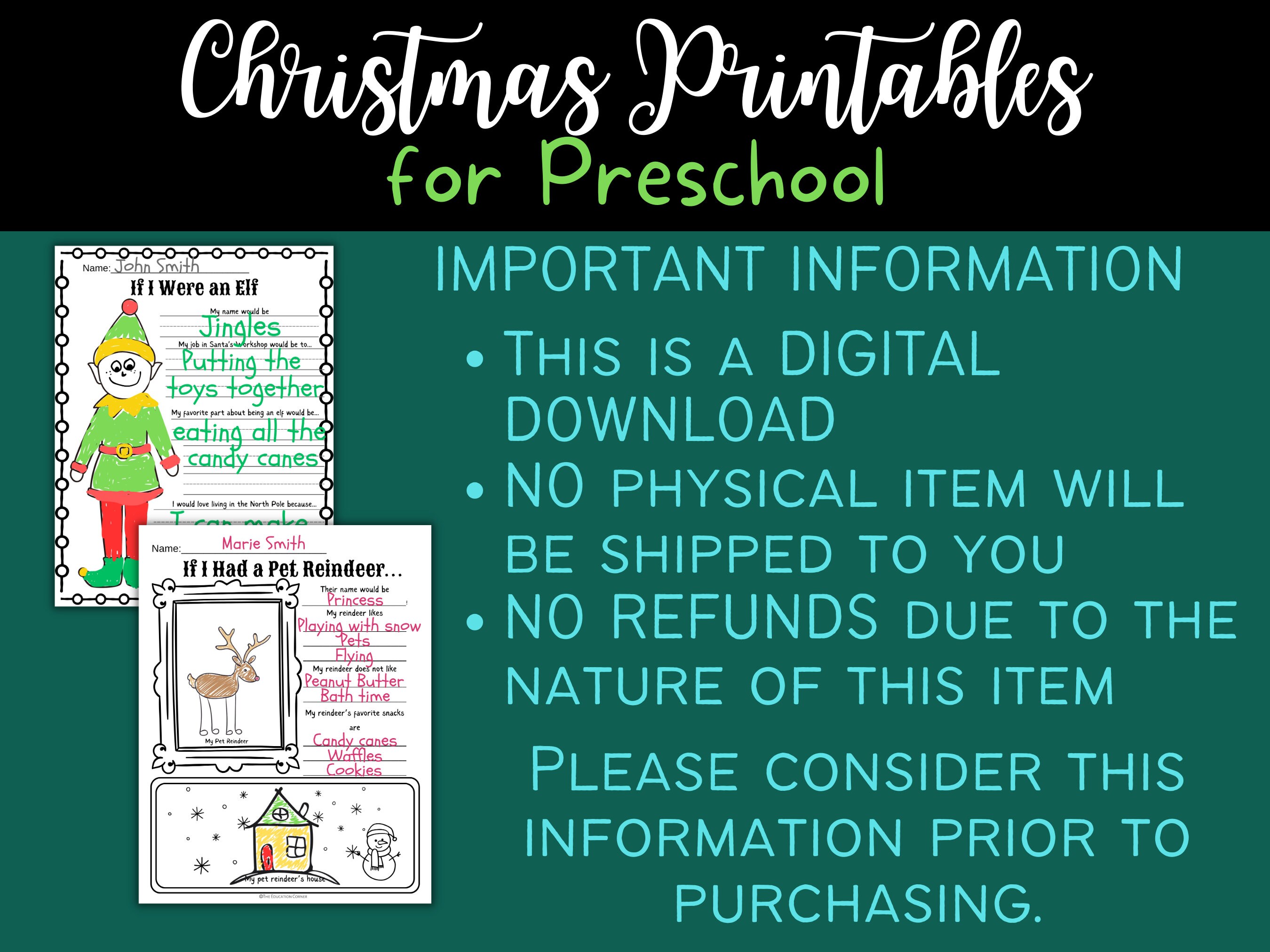 Christmas Printables for Toddlers, Preschool Christmas Printables, "if ...