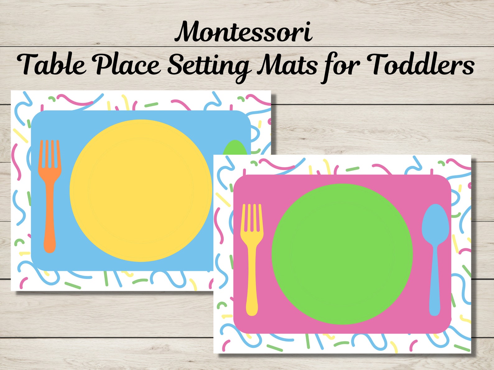Montessori Table Place Setting Mats for Learning | Life, Eating, and ...