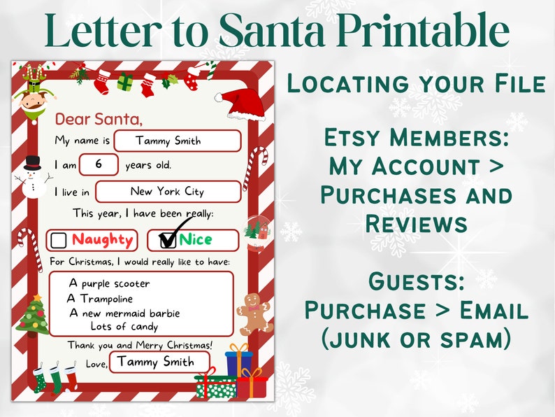 Letter to Santa Printable, Dear Santa Letter, Christmas Activities ...