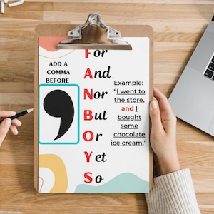 FANBOYS Anchor Chart for ELA | Conjunctions Anchor Chart | Instant ...