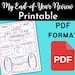 My End-of-year Review Printable | Year in Review Worksheet | New Year's ...