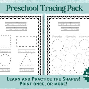 Printable Tracing Pack for Numbers 1-20, Shapes, and the Alphabet ...