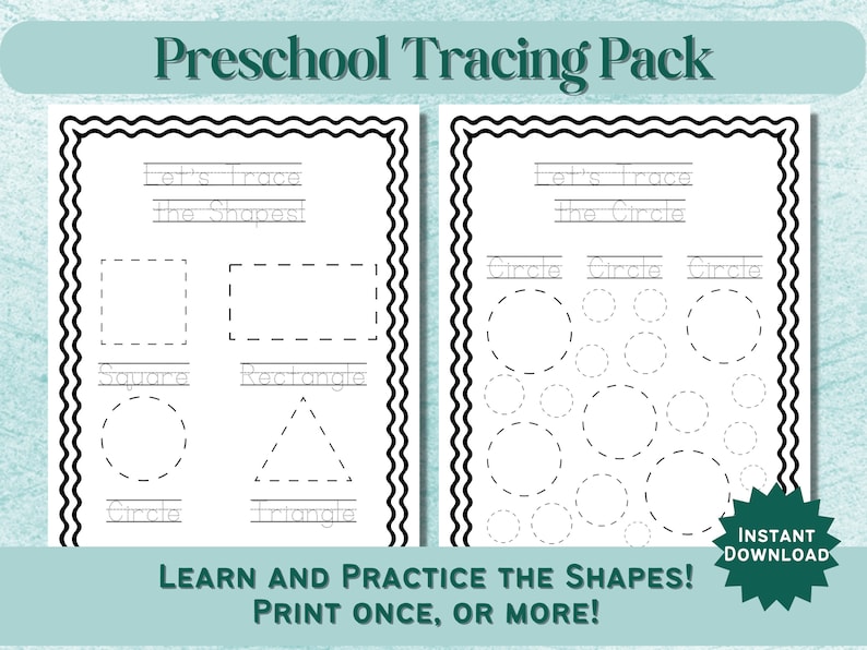 Printable Tracing Pack for Numbers 1-20, Shapes, and the Alphabet ...