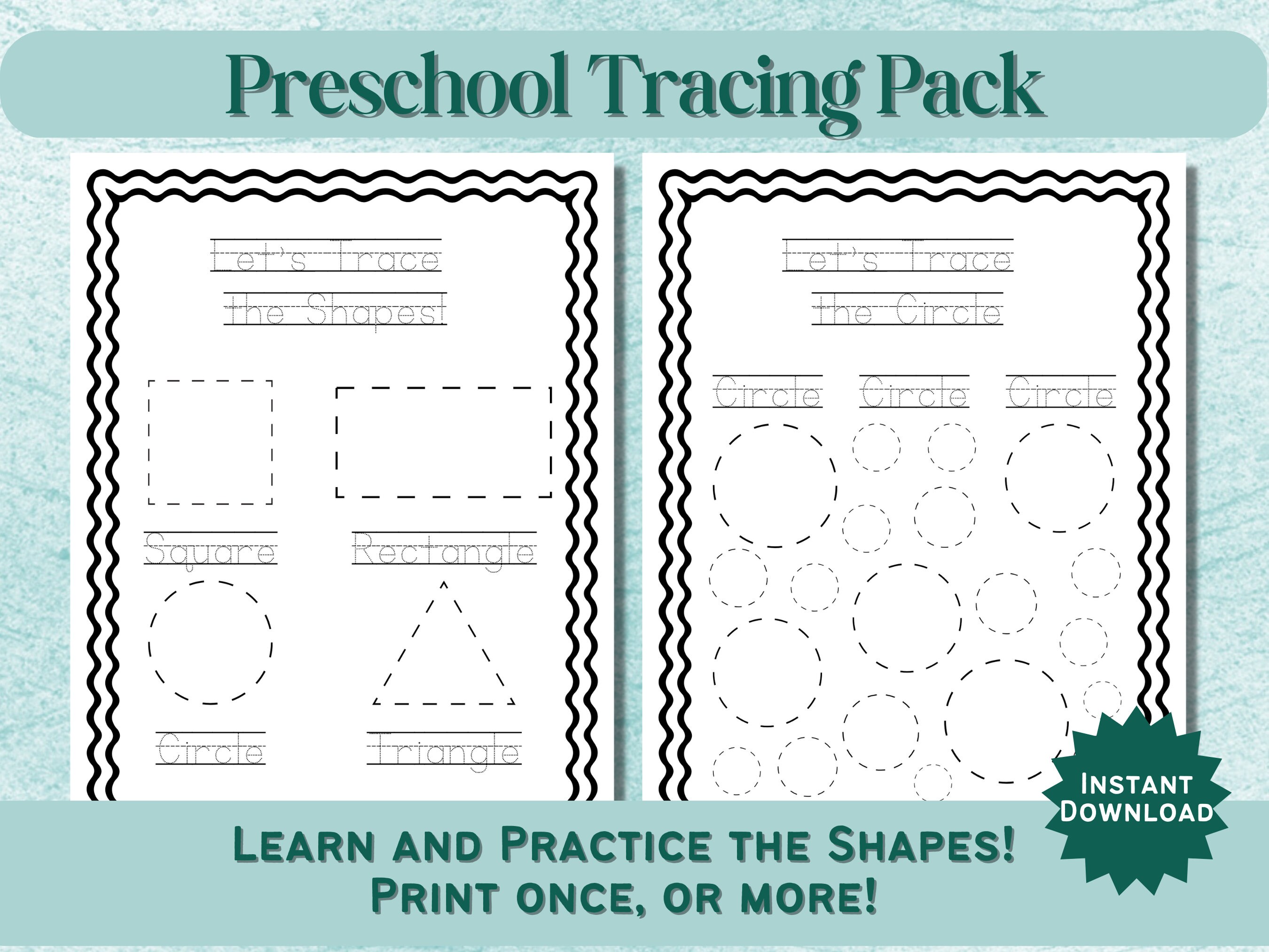 Printable Tracing Pack for Numbers 1-20, Shapes, and the Alphabet ...