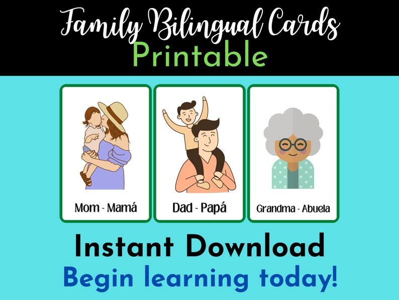 Bilingual Flashcards for Family | Flashcards Bilingües Para La Familia ...