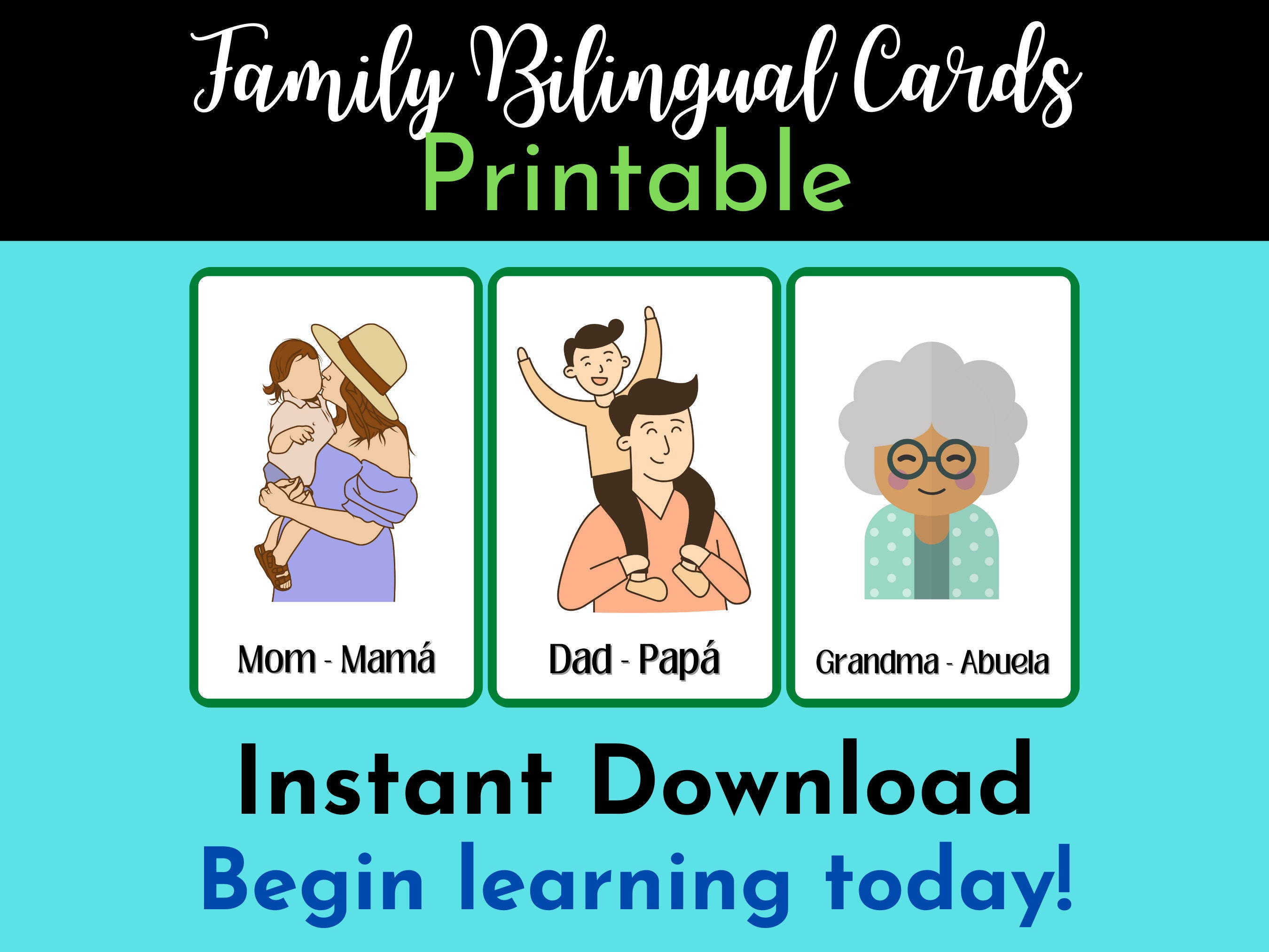 Bilingual Flashcards for Family | Flashcards Bilingües Para La Familia ...