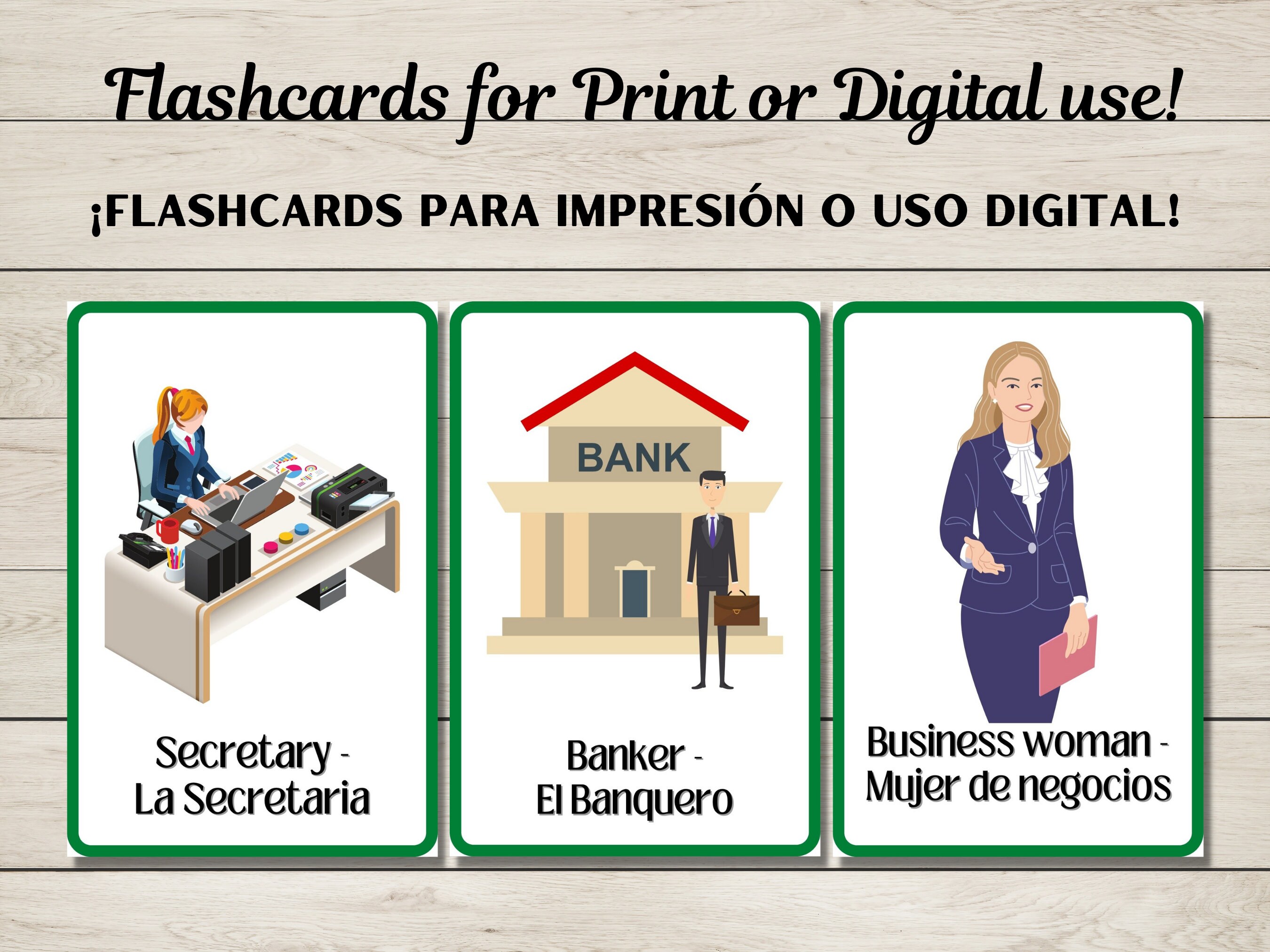 Bilingual Flashcards for Important City Workers | Tarjetas Didácticas ...