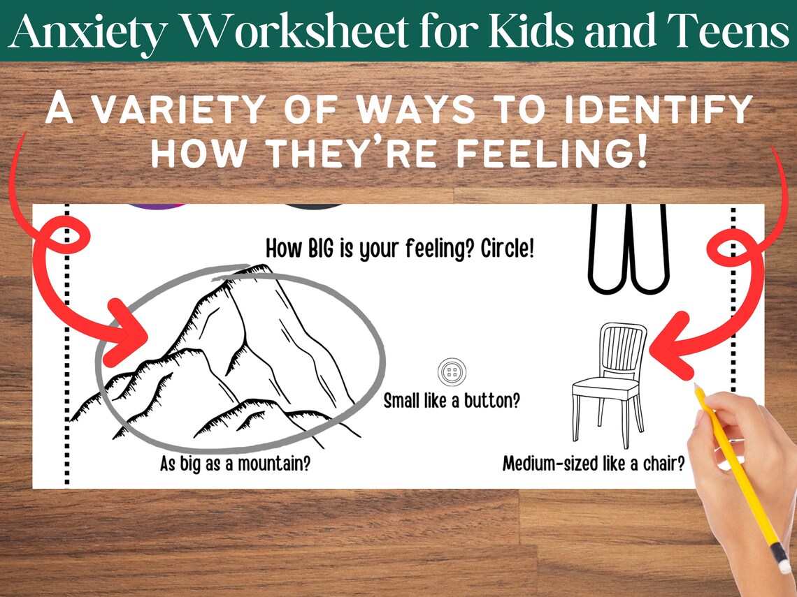 Anxiety Worksheet for Kids and Teens, Printable Download, Instant ...