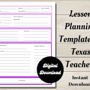 Lesson Planner Template for Texas Teachers | Printable and Digital ...