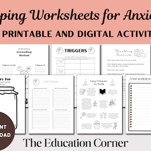 Anxiety Worksheets | Mental Health Worksheets | PDF Printable | Instant ...
