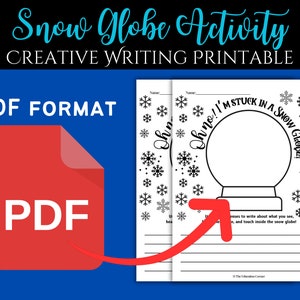 Snow Globe Creative Writing Printable | Christmas Printable | Holiday ...