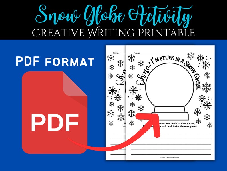 Snow Globe Creative Writing Printable | Christmas Printable | Holiday ...