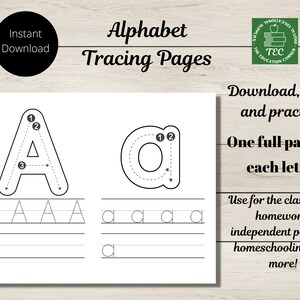 Ink-saving Alphabet Letter Tracing Pages | Full Tracing Pages for ...
