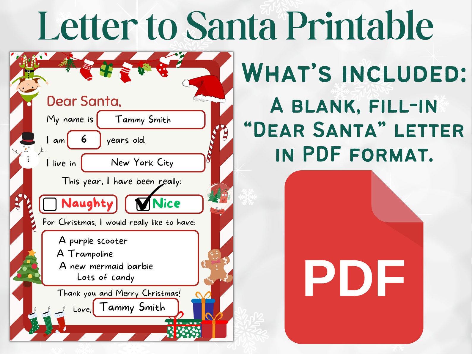 Letter to Santa Printable, Dear Santa Letter, Christmas Activities ...
