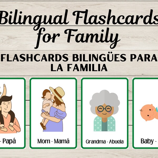 Family Flashcards in Spanish - Etsy