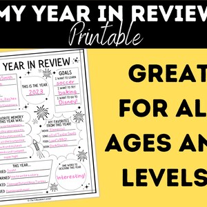 My Year in Review Printable | New Years Worksheet | Printable Activity ...