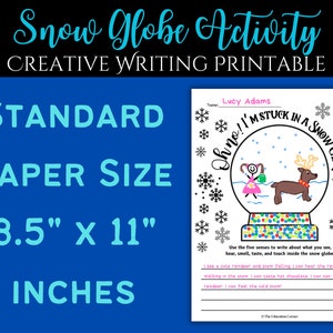 Snow Globe Creative Writing Printable | Christmas Printable | Holiday ...