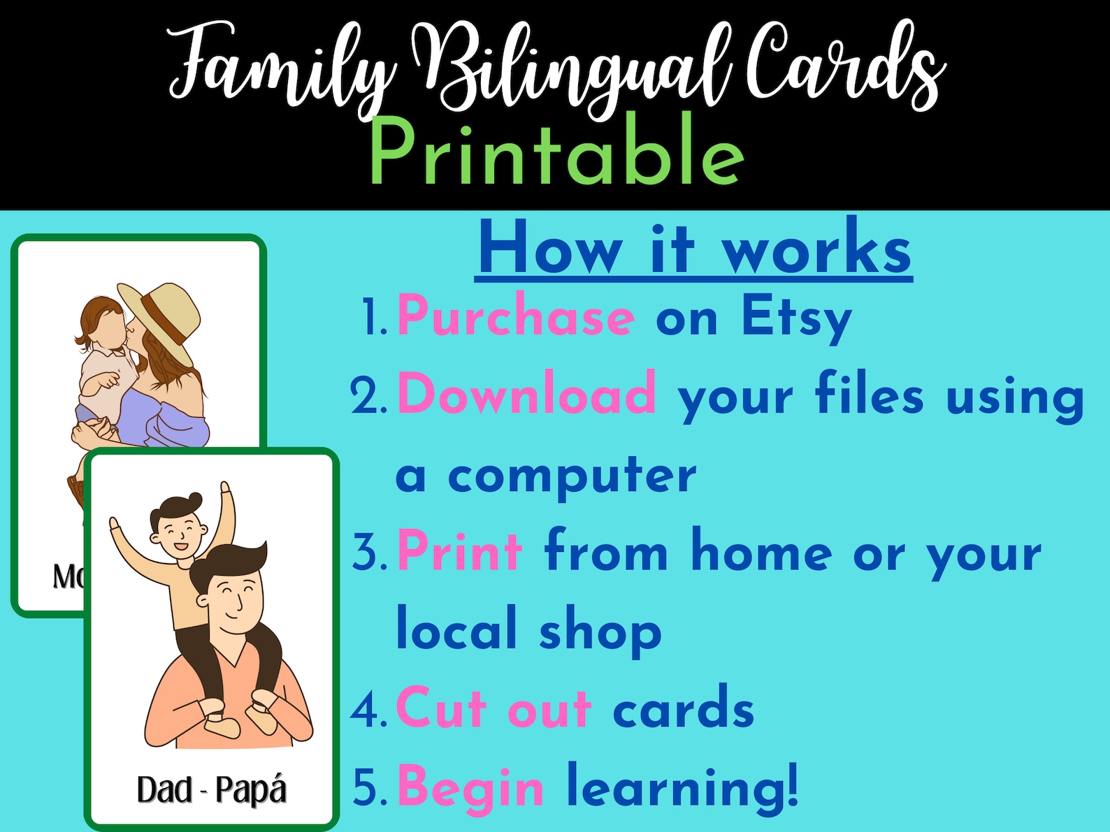 Bilingual Flashcards for Family | Flashcards Bilingües Para La Familia ...