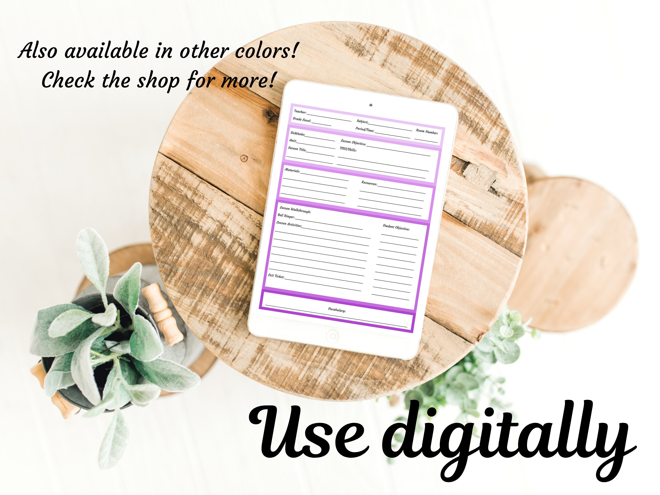 Lesson Planner Template for Texas Teachers | Printable and Digital ...