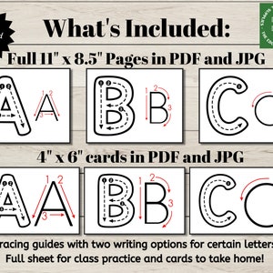 Alphabet Letter Tracing Pages and Cards for Early Learning | Preschool ...