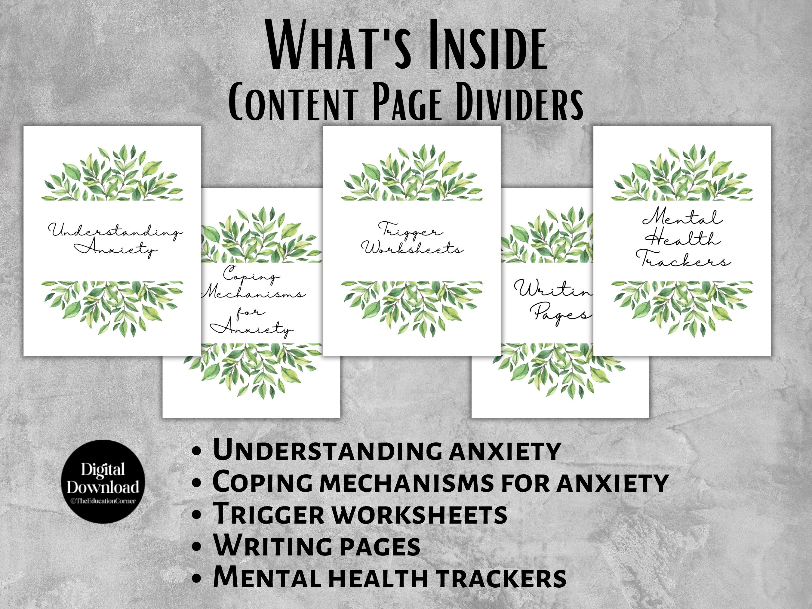 Anxiety Workbook | Mental Health Workbook | Printable Worksheets ...