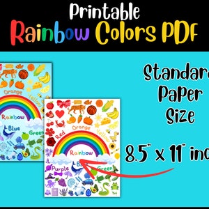 Printable Rainbow Colors PDF, Color Learning Printable, Instant Digital ...