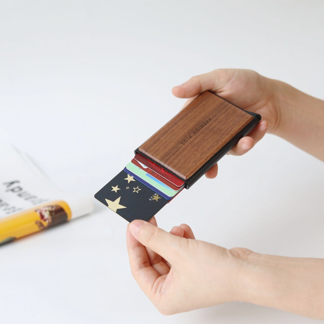 Personalized Card Holder, Wooden Card Case, Minimalist Blocking Card ...