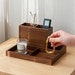 Personalized Premium Walnut Desk Organizer With Multi-compartments ...