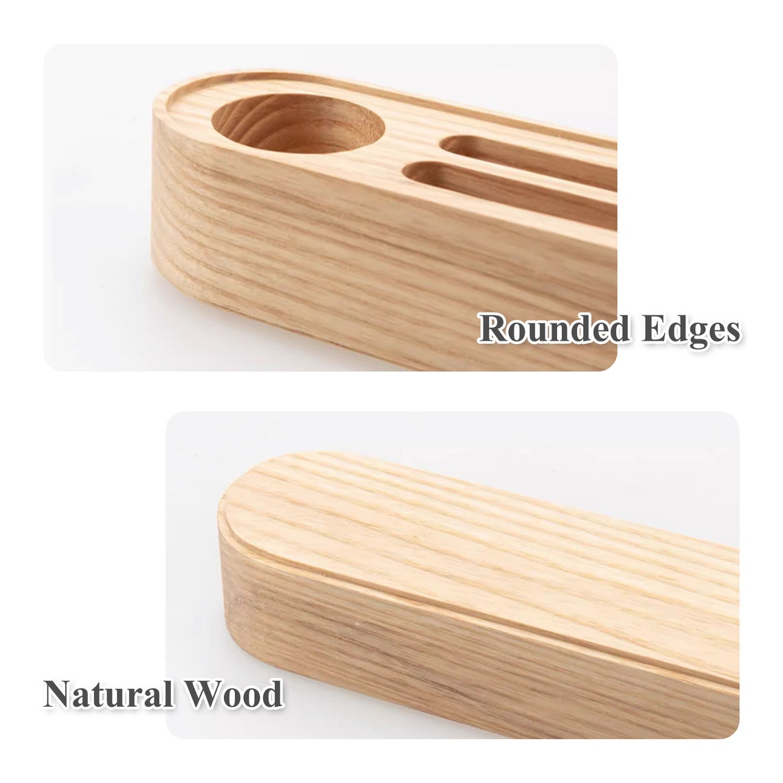 Personalized Premium Wood Desktop Organizer With Phone Stand, Stylish ...