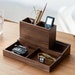 Personalized Premium Walnut Desk Organizer With Multi-compartments ...