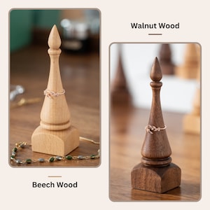 Personalized Wooden Ring Holder, Vintage Cone Ring Display Stand ...