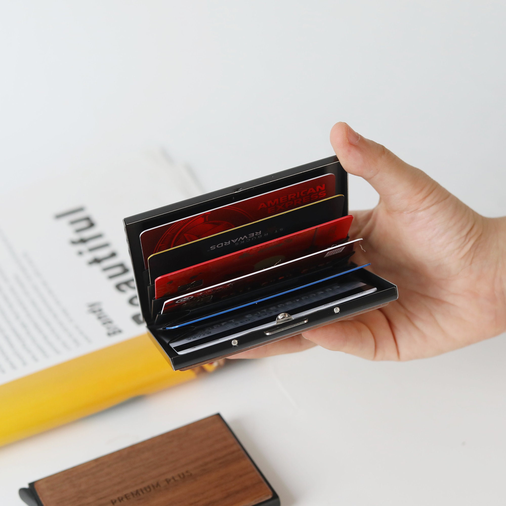 Personalized Card Holder Wooden Card Case Minimalist - Etsy