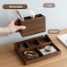 Personalized Premium Walnut Desk Organizer With Multi-compartments ...