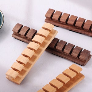 Premium Wooden Cable and Cord Organizer for Desk, Desk Cable Management ...