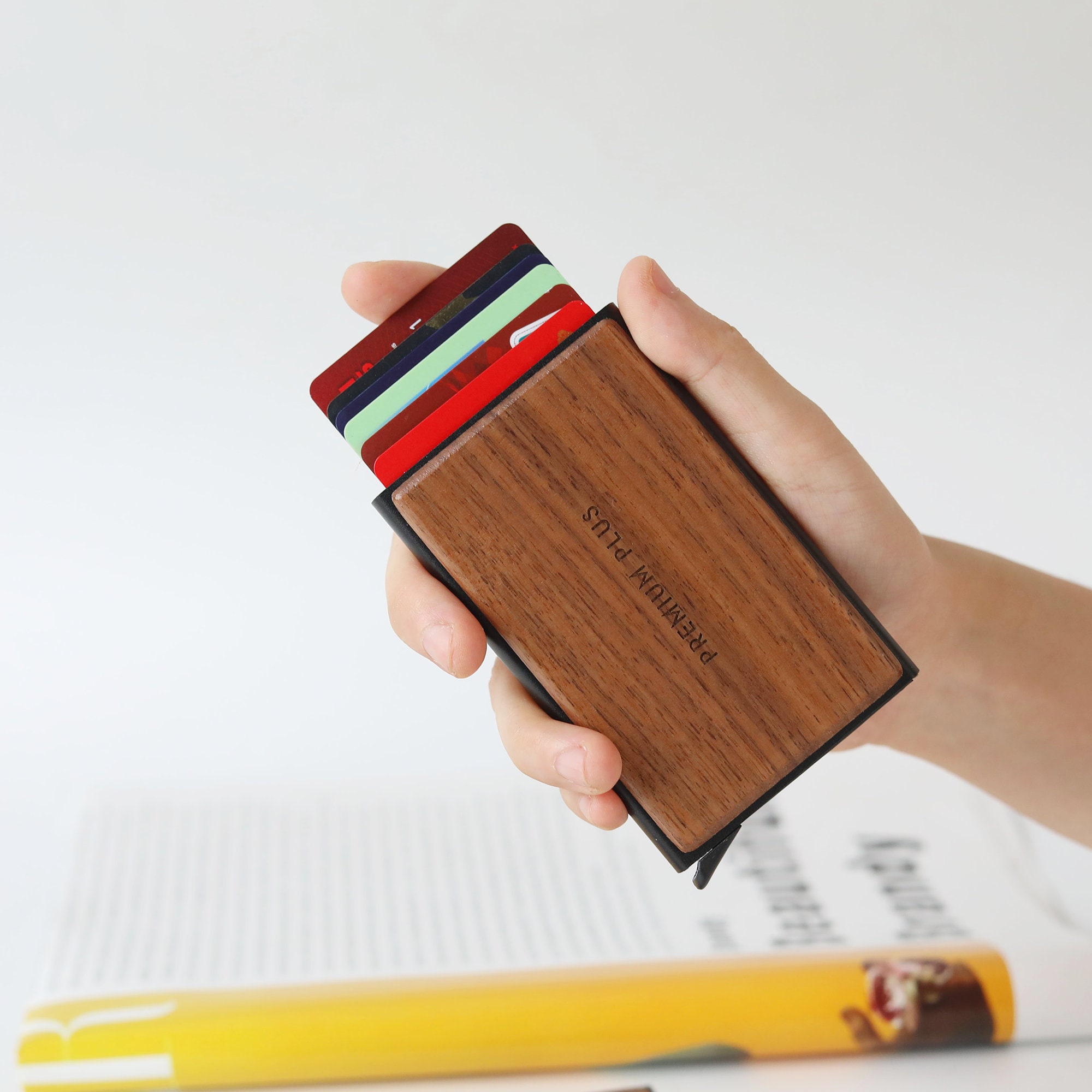 Personalized Card Holder Wooden Card Case Minimalist - Etsy