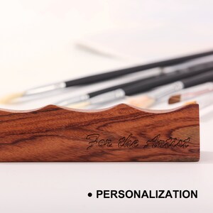 Personalized Wooden Paint Brush Holder, Paint Brush Rest and ...