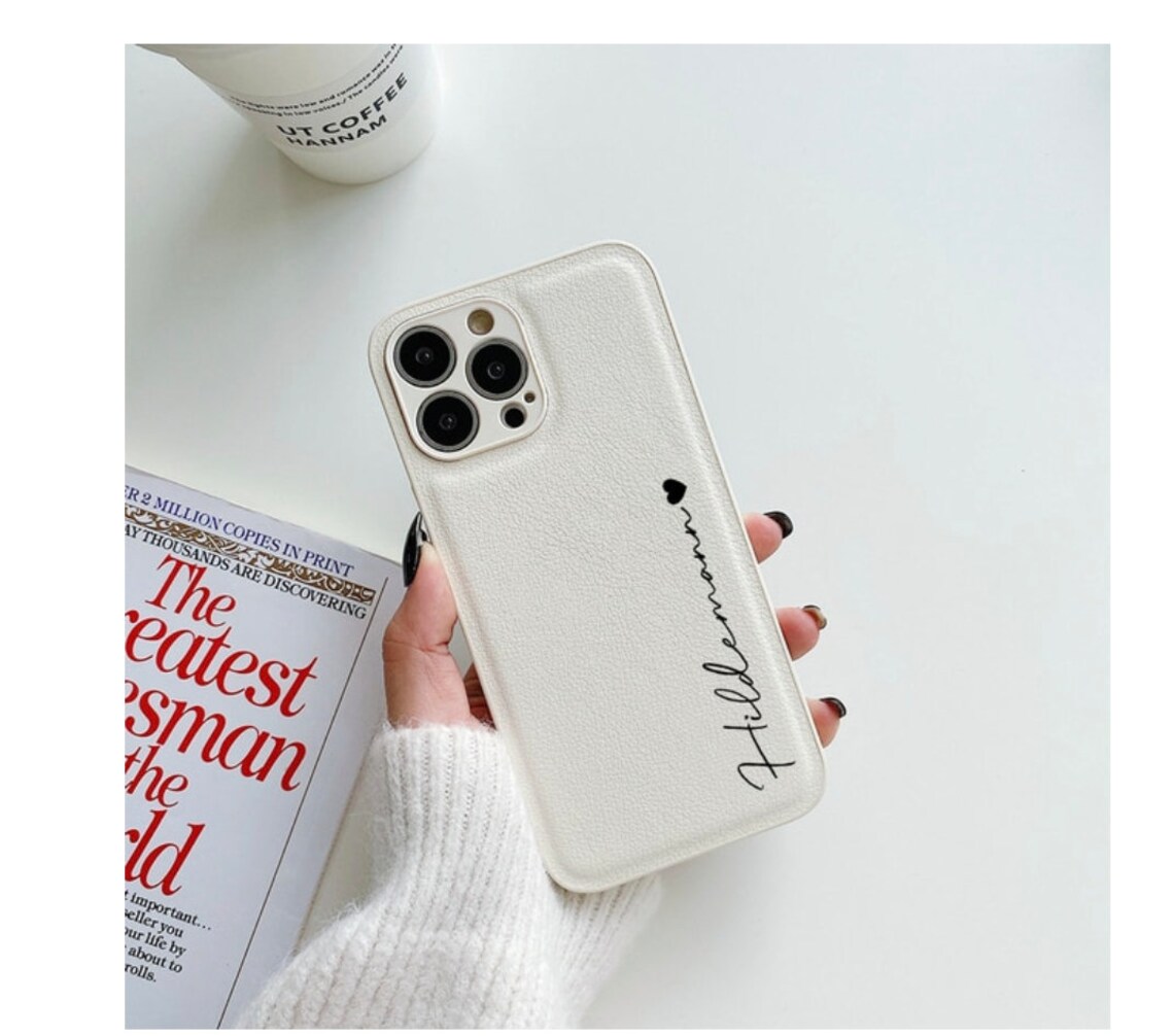 Leather Personalised Name Case Cover for Iphone 14 13 12 11 - Etsy